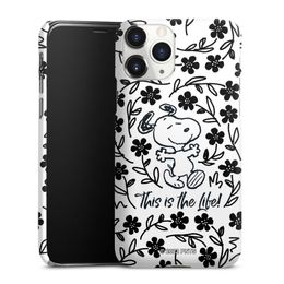 DeinDesign iPhone 11 Pro Handy Premium Case Smartphone Handyh&uuml;lle Schutzh&uuml;lle matt Peanuts Flowers Snoopy Premium Case