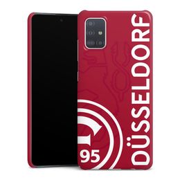 DeinDesign Galaxy A51 Handy Premium Case Smartphone Handyh&uuml;lle Schutzh&uuml;lle gl&auml;nzend Lettering F95 Fortuna D&uuml;sseldorf Premium Case