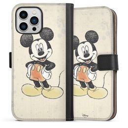 DeinDesign iPhone 13 Pro Max Handy Klapph&uuml;lle Handyh&uuml;lle aus Kunst Leder schwarz Flip Case Water Colour Official Licensed Product Sideflip mit langer Lasche
