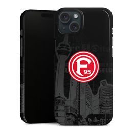 DeinDesign iPhone 15 Plus Handy Premium Case Smartphone Handyh&uuml;lle Schutzh&uuml;lle gl&auml;nzend Official Licensed Product Logo Fortuna D&uuml;sseldorf Premium Case