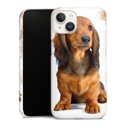 DeinDesign iPhone 14 Handy Premium Case Smartphone Handyh&uuml;lle Schutzh&uuml;lle matt Pet Dachshund Dog Premium Case