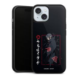 DeinDesign iPhone 15 Handy Gallery Case Handyh&uuml;lle 9H Geh&auml;rtetes Glas R&uuml;ckseite H&uuml;lle Official Licensed Product Naruto Shippuden Itachi Uchiha Gallery Case
