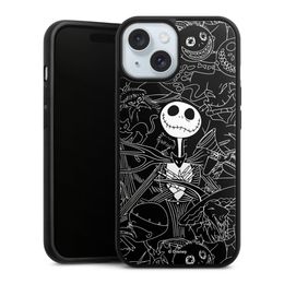DeinDesign iPhone 15 Handy Gallery Case Handyh&uuml;lle 9H Geh&auml;rtetes Glas R&uuml;ckseite H&uuml;lle Disney Nightmare Before Christmas Halloween Gallery Case