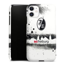DeinDesign iPhone 11 Handy Premium Case Smartphone Handyh&uuml;lle Schutzh&uuml;lle gl&auml;nzend Logo Sc Freiburg Skyline Premium Case