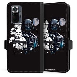 DeinDesign Xiaomi Redmi Note 10 Pro Handy Klapph&uuml;lle Handyh&uuml;lle aus Kunst Leder schwarz Flip Case Weltall Star Wars Movie Sideflip mit langer Lasche