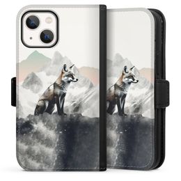 DeinDesign Galaxy A51 Handy Klapph&uuml;lle Handyh&uuml;lle aus Kunst Leder schwarz Flip Case Nature Mountain Fox Sideflip mit Lasche