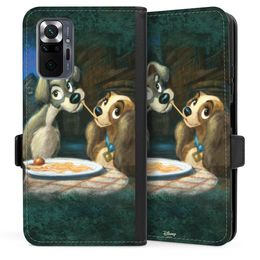 DeinDesign Xiaomi Redmi Note 10 Pro Handy Klapph&uuml;lle Handyh&uuml;lle aus Kunst Leder schwarz Flip Case Official Licensed Product Disney Lady And The Tramp Sideflip 