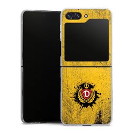 DeinDesign Galaxy Z Flip 5 Handy Hard Case Schutzh&uuml;lle transparent Smartphone Handy H&uuml;lle Official Licensed Product Soccer Sg Dynamo Dresden Hard Case