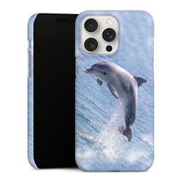 DeinDesign iPhone 15 Pro Max Handy Premium Case Smartphone Handyh&uuml;lle Schutzh&uuml;lle gl&auml;nzend Wale Ocean Dolphin Premium Case