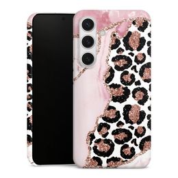 DeinDesign Galaxy S24 Handy Premium Case Smartphone Handyh&uuml;lle Schutzh&uuml;lle gl&auml;nzend Leopard Glitzer Marble Premium Case