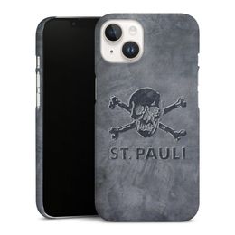 DeinDesign iPhone 14 Handy Premium Case Smartphone Handyh&uuml;lle Schutzh&uuml;lle matt Logo Fc St. Pauli Concrete Premium Case