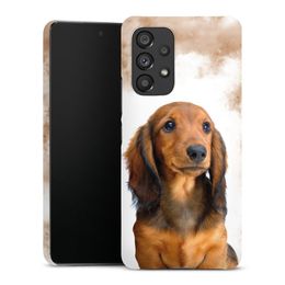 DeinDesign Galaxy A53 5G Handy Premium Case Smartphone Handyh&uuml;lle Schutzh&uuml;lle matt Dog Dachshund Pet Premium Case