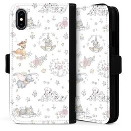 DeinDesign iPhone X Handy Klapph&uuml;lle Handyh&uuml;lle aus Kunst Leder schwarz Flip Case Disney Dumbo Bambi Sideflip mit langer Lasche