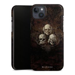 DeinDesign iPhone 14 Plus Handy Premium Case Smartphone Handyh&uuml;lle Schutzh&uuml;lle gl&auml;nzend Gothic Art Skulls Premium Case