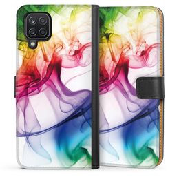DeinDesign Galaxy A12 Handy Klapph&uuml;lle Handyh&uuml;lle aus Kunst Leder schwarz Flip Case Colour Rainbow Water Sideflip mit langer Lasche