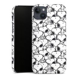 DeinDesign iPhone 14 Plus Handy Premium Case Smartphone Handyh&uuml;lle Schutzh&uuml;lle gl&auml;nzend Peanuts Snoopy Muster Premium Case