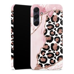 DeinDesign Galaxy A55 5G Handy Premium Case Smartphone Handyh&uuml;lle Schutzh&uuml;lle matt Leopard Glitzer Marble Premium Case