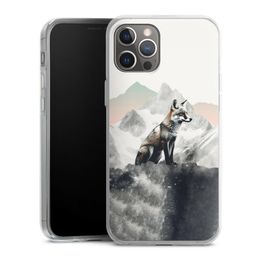 DeinDesign iPhone 12 Pro Max Handy Silikon H&uuml;lle Case transparent Handyh&uuml;lle Nature Mountain Fox Silikon Case