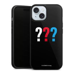 DeinDesign iPhone 15 Handy Gallery Case Handyh&uuml;lle 9H Geh&auml;rtetes Glas R&uuml;ckseite H&uuml;lle Official Licensed Product Die Drei ??? Logo Gallery Case