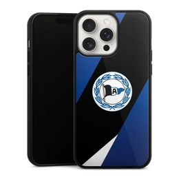 DeinDesign iPhone 15 Pro Max Handy Gallery Case Handyh&uuml;lle 9H Geh&auml;rtetes Glas R&uuml;ckseite H&uuml;lle Official Licensed Product Dsc Arminia Bielefeld Gallery Case