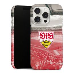 DeinDesign iPhone 15 Pro Handy Premium Case Smartphone Handyh&uuml;lle Schutzh&uuml;lle matt Stadium Vfb Stuttgart Official Licensed Product Premium Case