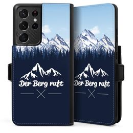 DeinDesign Galaxy S21 Ultra 5G Handy Klapph&uuml;lle Handyh&uuml;lle aus Kunst Leder schwarz Flip Case Wanderlust Sky Mountain Sideflip mit Lasche