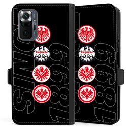 DeinDesign Xiaomi Redmi Note 10 Pro Handy Klapph&uuml;lle Handyh&uuml;lle aus Kunst Leder schwarz Flip Case Logo Eagle Eintracht Frankfurt Sideflip mit langer Lasche