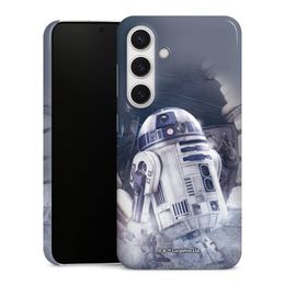 DeinDesign Galaxy S24 Handy Premium Case Smartphone Handyh&uuml;lle Schutzh&uuml;lle gl&auml;nzend Robot Merchandise Star Wars Premium Case