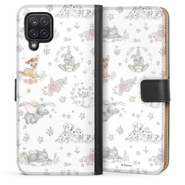 DeinDesign Galaxy A12 Handy Klapph&uuml;lle Handyh&uuml;lle aus Kunst Leder schwarz Flip Case Bambi Disney Dumbo Sideflip mit langer Lasche