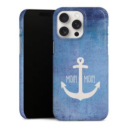 DeinDesign iPhone 15 Pro Max Handy Premium Case Smartphone Handyh&uuml;lle Schutzh&uuml;lle gl&auml;nzend Anchor Maritim Blue Premium Case