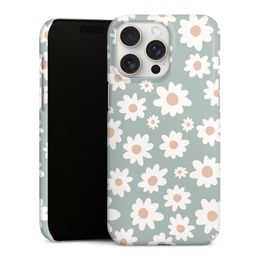 DeinDesign iPhone 15 Pro Max Handy Premium Case Smartphone Handyh&uuml;lle Schutzh&uuml;lle gl&auml;nzend Daisy Muster Flowers Premium Case