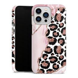 DeinDesign iPhone 13 Pro Handy Premium Case Smartphone Handyh&uuml;lle Schutzh&uuml;lle gl&auml;nzend Leopard Glitzer Marble Premium Case