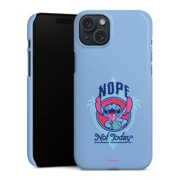 DeinDesign iPhone 15 Plus Handy Premium Case Smartphone Handyh&uuml;lle Schutzh&uuml;lle gl&auml;nzend Disney Sayings Lilo & Stitch Premium Case