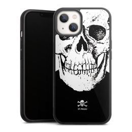 DeinDesign iPhone 13 Handy Gallery Case Handyh&uuml;lle 9H Geh&auml;rtetes Glas R&uuml;ckseite H&uuml;lle Totenkopf Fc St. Pauli Official Licensed Product Gallery Case