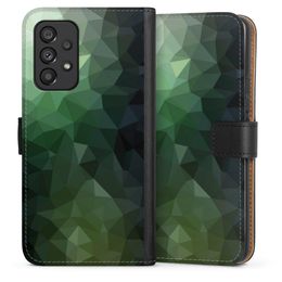 DeinDesign Galaxy A53 5G Handy Klapph&uuml;lle Handyh&uuml;lle aus Kunst Leder schwarz Flip Case Mosaic Geometric Tarnmuster Sideflip mit langer Lasche
