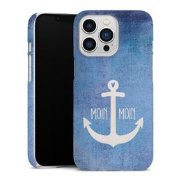 DeinDesign iPhone 13 Pro Handy Premium Case Smartphone Handyh&uuml;lle Schutzh&uuml;lle matt Anchor Maritim Blue Premium Case