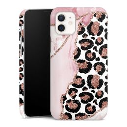 DeinDesign iPhone 12 mini Handy Premium Case Smartphone Handyh&uuml;lle Schutzh&uuml;lle matt Leopard Glitzer Marble Premium Case