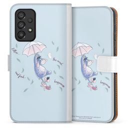 DeinDesign Galaxy A33 5G Handy Klapph&uuml;lle Handyh&uuml;lle aus Kunst Leder wei&szlig; Flip Case Winnie The Pooh Eeyore Official Licensed Product Disney Sideflip mit Lasche