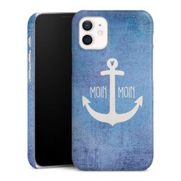 DeinDesign iPhone 12 mini Handy Premium Case Smartphone Handyh&uuml;lle Schutzh&uuml;lle gl&auml;nzend Anchor Maritim Blue Premium Case