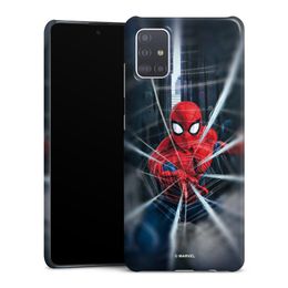 DeinDesign Galaxy A51 Handy Premium Case Smartphone Handyh&uuml;lle Schutzh&uuml;lle gl&auml;nzend Kinofilm Marvel Spiderman Premium Case