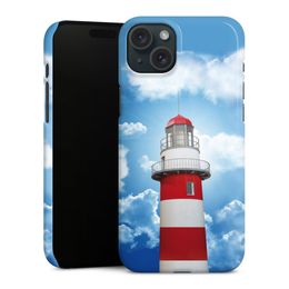 DeinDesign iPhone 15 Plus Handy Premium Case Smartphone Handyh&uuml;lle Schutzh&uuml;lle gl&auml;nzend Cloud Lighthouse Sky Premium Case