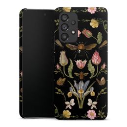 DeinDesign Galaxy A53 5G Handy Premium Case Smartphone Handyh&uuml;lle Schutzh&uuml;lle gl&auml;nzend Bee Blossom Flower Wreath Premium Case