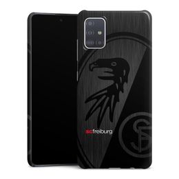 DeinDesign Galaxy A51 Handy Premium Case Smartphone Handyh&uuml;lle Schutzh&uuml;lle gl&auml;nzend Sc Freiburg Metallic Look Official Licensed Product Premium Case