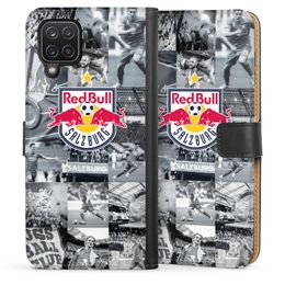 DeinDesign Galaxy A12 Handy Klapph&uuml;lle Handyh&uuml;lle aus Kunst Leder schwarz Flip Case Red Bull Fc Red Bull Salzburg Salzburg Sideflip mit langer Lasche