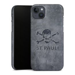 DeinDesign iPhone 14 Plus Handy Premium Case Smartphone Handyh&uuml;lle Schutzh&uuml;lle gl&auml;nzend Logo Fc St. Pauli Concrete Premium Case