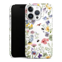 DeinDesign iPhone 14 Pro Handy Premium Case Smartphone Handyh&uuml;lle Schutzh&uuml;lle matt Flowers Bee Muster Premium Case