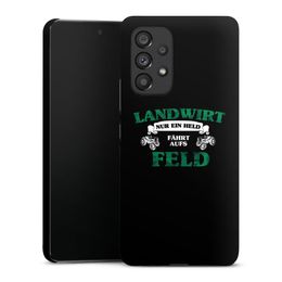 DeinDesign Galaxy A53 5G Handy Premium Case Smartphone Handyh&uuml;lle Schutzh&uuml;lle gl&auml;nzend Tractor Farmer Wisdom Premium Case
