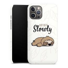 DeinDesign iPhone 12 Pro Max Handy Premium Case Smartphone Handyh&uuml;lle Schutzh&uuml;lle matt Animals Sloth Lazy Sunday Premium Case