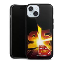 DeinDesign iPhone 15 Handy Gallery Case Handyh&uuml;lle 9H Geh&auml;rtetes Glas R&uuml;ckseite H&uuml;lle Official Licensed Product Cars Lightning Mcqueen 95 Gallery Case
