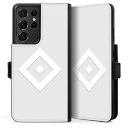 DeinDesign Galaxy S21 Ultra 5G Handy Klapph&uuml;lle Handyh&uuml;lle aus Kunst Leder schwarz Flip Case Hsv Hamburger Sv Coat Of Arms Sideflip mit Lasche